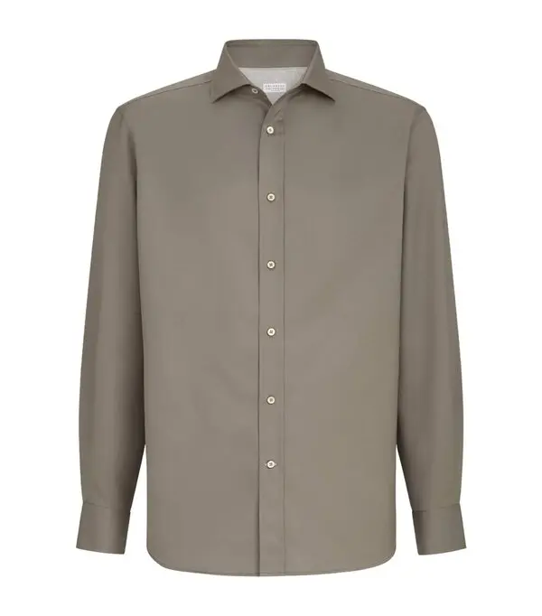 Brunello Cucinelli Cotton Twill Garment-dyed Shirt