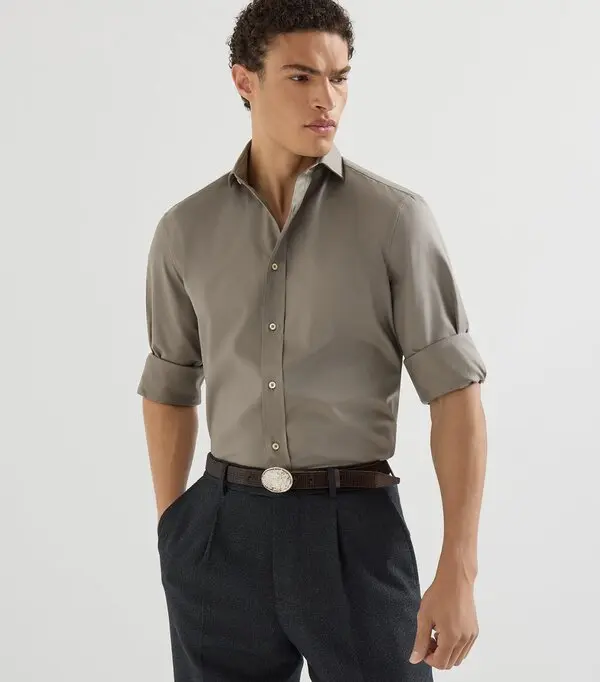 Brunello Cucinelli Cotton Twill Garment-dyed Shirt