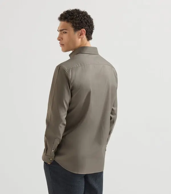 Brunello Cucinelli Cotton Twill Garment-dyed Shirt