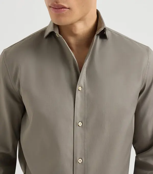 Brunello Cucinelli Cotton Twill Garment-dyed Shirt