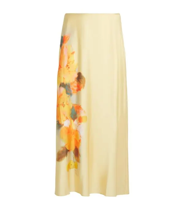 Cinq À Sept Watercolour Floral Carole Midi Skirt