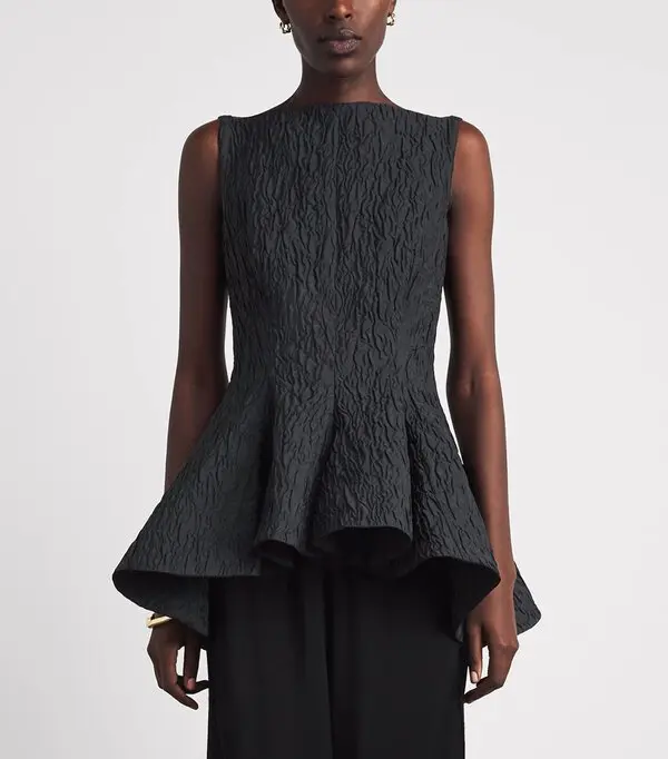 ROKSANDA Cloqué Peplum Axo Top