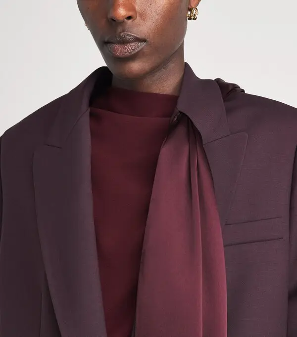 ROKSANDA Isabel Single-breasted Wool Blazer With Draped Scarf Detail