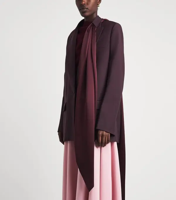 ROKSANDA Isabel Single-breasted Wool Blazer With Draped Scarf Detail