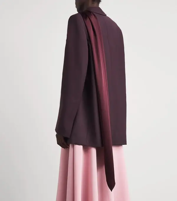 ROKSANDA Isabel Single-breasted Wool Blazer With Draped Scarf Detail