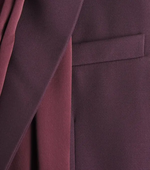 ROKSANDA Isabel Single-breasted Wool Blazer With Draped Scarf Detail