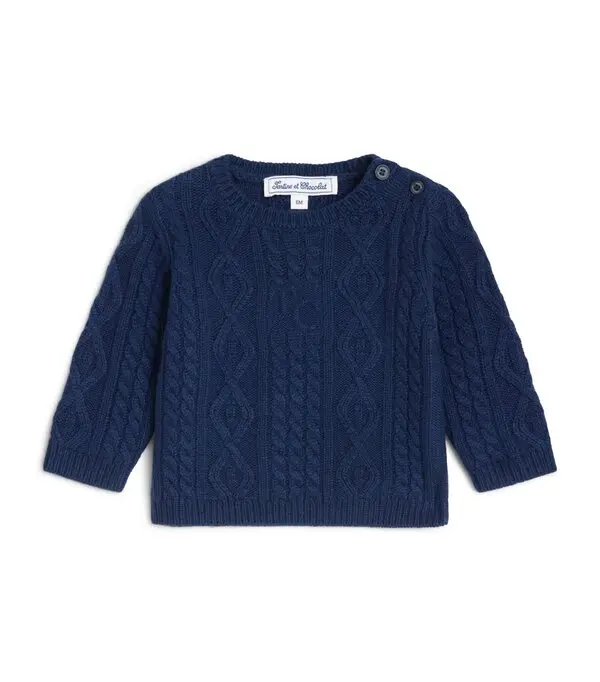 TARTINE ET CHOCOLAT Wool-blend Cable-knit Sweater
