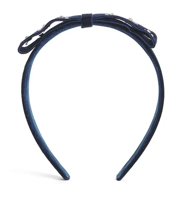TARTINE ET CHOCOLAT Velvet Rhinestone Headband - Navy