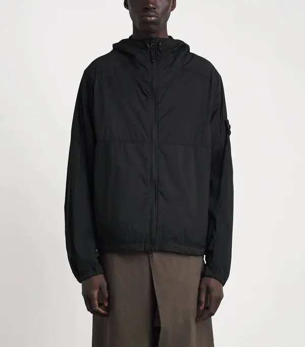 Stone Island Nylon Stretch-tc Hooded Jacket - Black