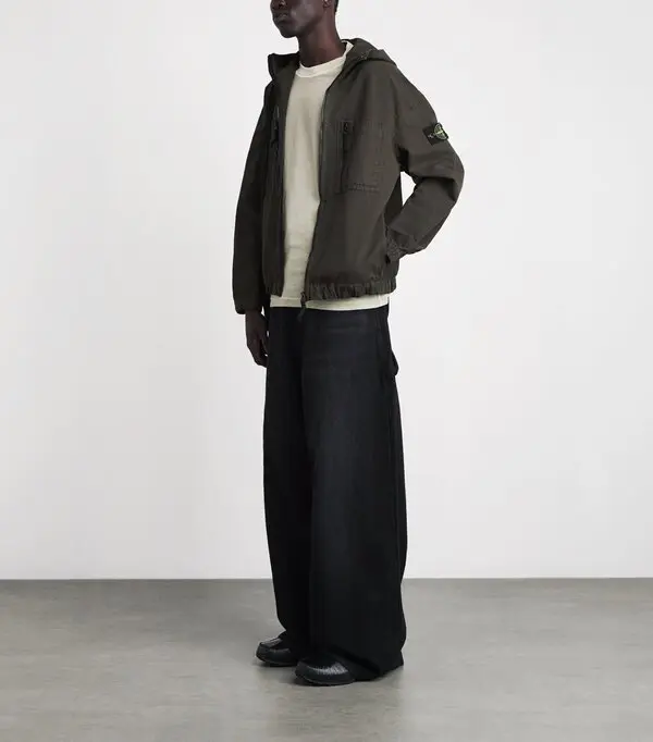 Stone Island Organic Cotton Ripstop Hooded Overshirt