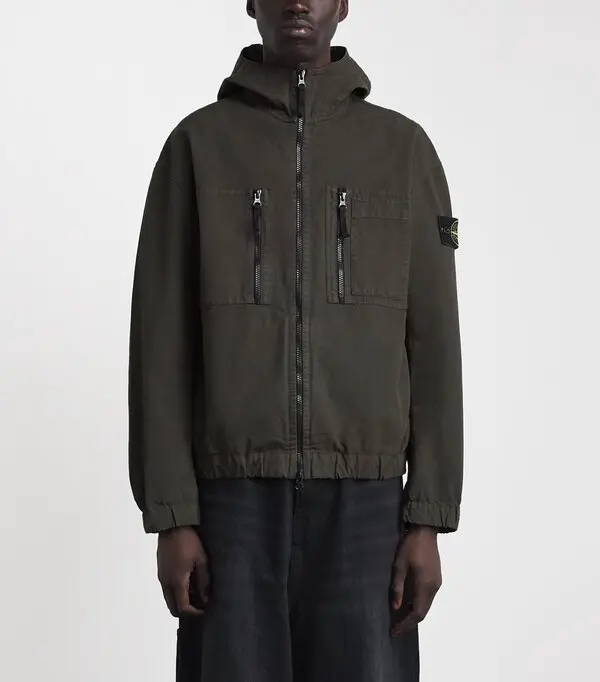 Stone Island Organic Cotton Ripstop Hooded Overshirt