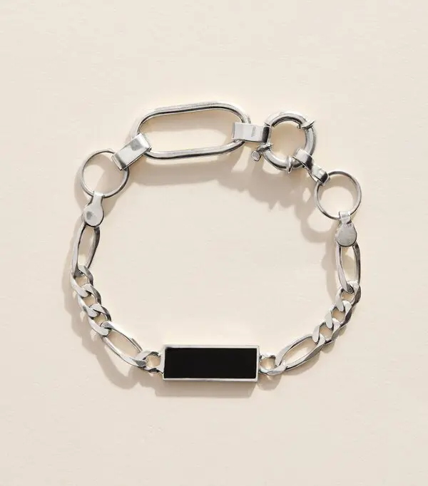 FYR Sterling And Onyx Brother Link Bracelet - Silver