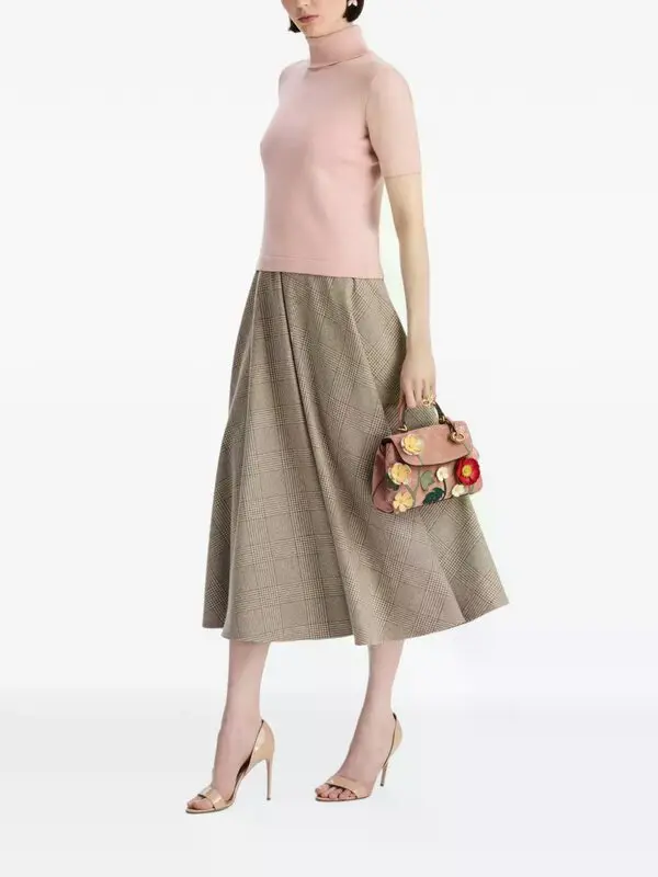 Oscar De La Renta Mini Poppy Floral-appliqué Suede Tote Bag - Pink