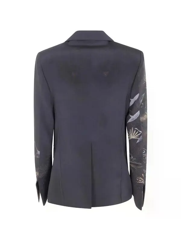 IBRIGU Floral-print Silk Blazer
