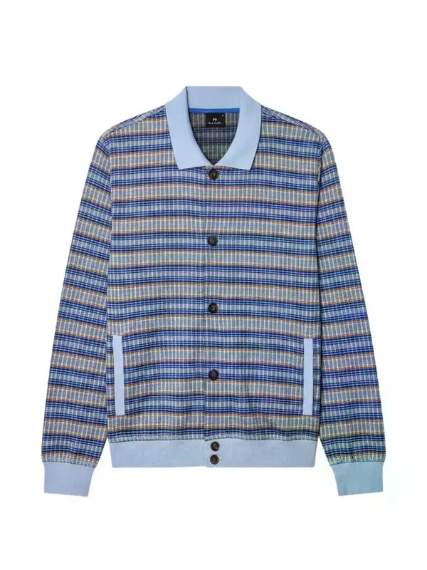 Paul Smith Striped Button-up Cardigan - Blue