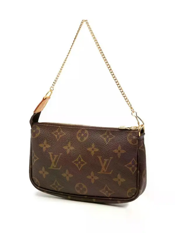 LOUIS VUITTON Monogram Mini Pochette Accessoires Handbag - Brown