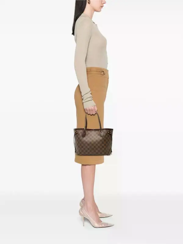 LOUIS VUITTON 2008 Damier Ebene Neverfull Pm Tote Bag