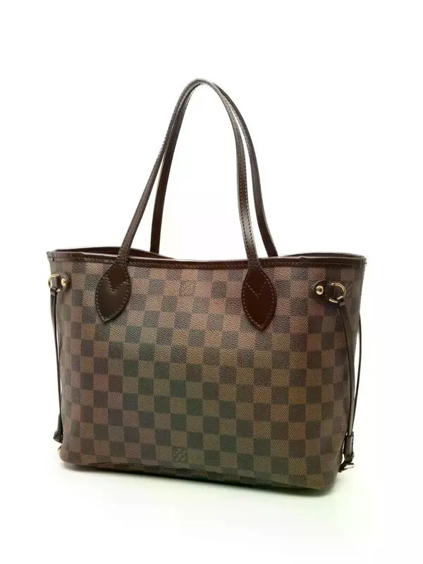 LOUIS VUITTON 2008 Damier Ebene Neverfull Pm Tote Bag