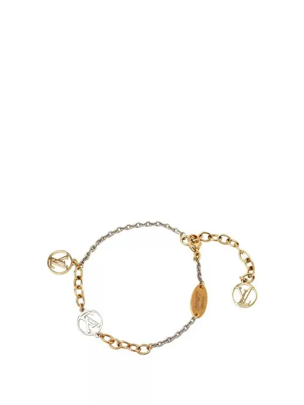 LOUIS VUITTON Plated And Brass Logomania Bracelet - Gold