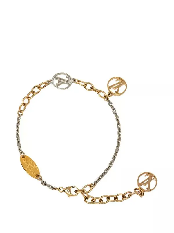 LOUIS VUITTON Plated And Brass Logomania Bracelet