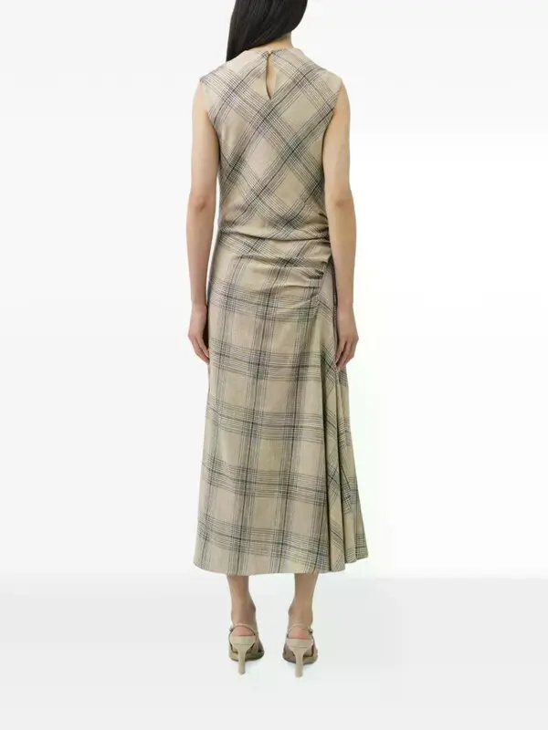 Simkhai Burke Draped Plaid Midi Dress