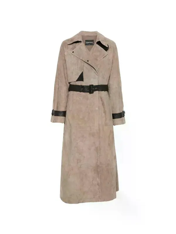 Emporio Armani Belted Suede Trench Coat