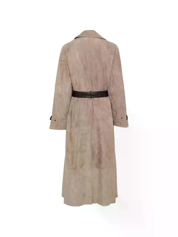 Emporio Armani Belted Suede Trench Coat