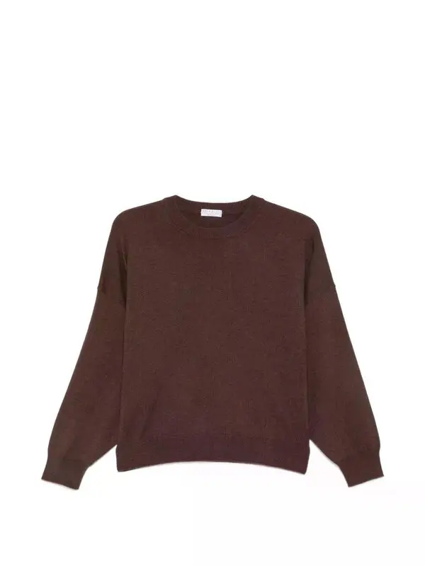 Brunello Cucinelli Long-sleeved Crew Neck Sweater - Brown