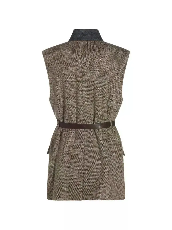 Brunello Cucinelli Sequin-embellished Belted Gilet