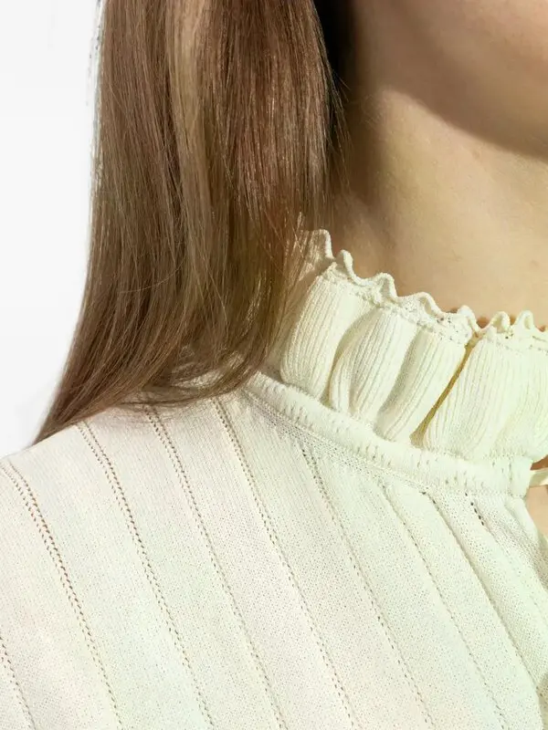 Alexander McQueen Pointelle-knit Top In Ivory