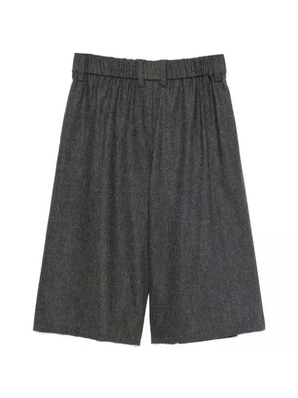Emporio Armani Pleated Wide-leg Wool Shorts