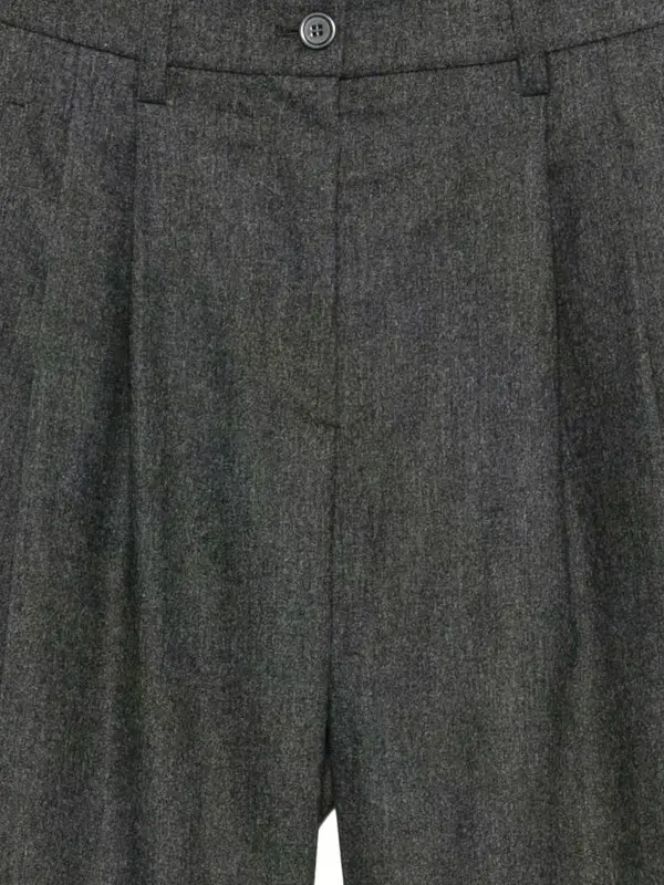 Emporio Armani Pleated Wide-leg Wool Shorts
