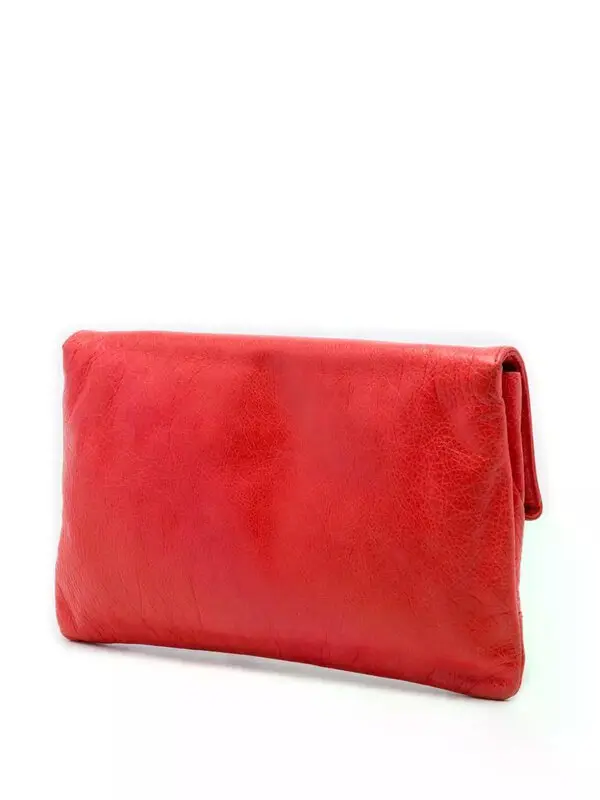 Balenciaga Lambskin Leather Clutch Bag - Red