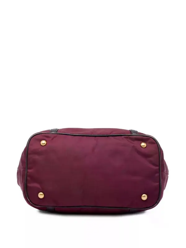 Prada 2013-2026 Soft Calf Trimmed Tessuto Satchel