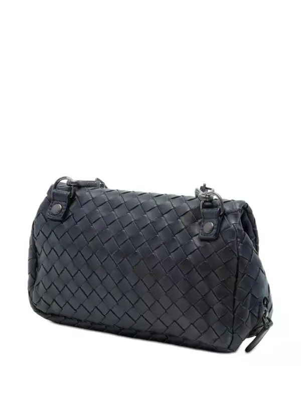 Bottega Veneta 2012-2026 Mini Nappa Intrecciato Expandable Chain Flap Crossbody Bag - Black