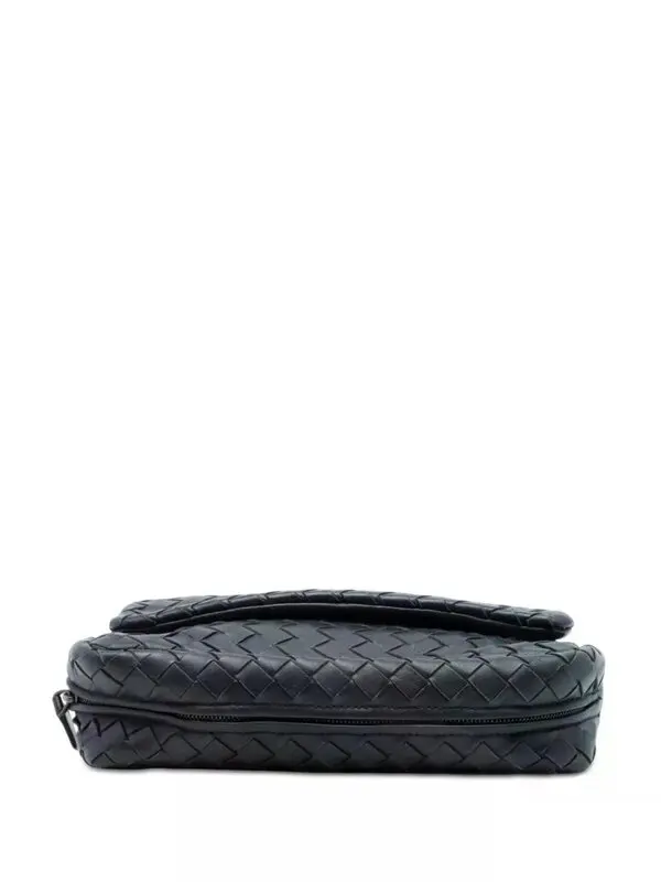 Bottega Veneta 2012-2026 Mini Nappa Intrecciato Expandable Chain Flap Crossbody Bag - Black