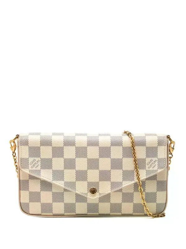 LOUIS VUITTON Damier Azur Pochette Felicie Crossbody Bag - White
