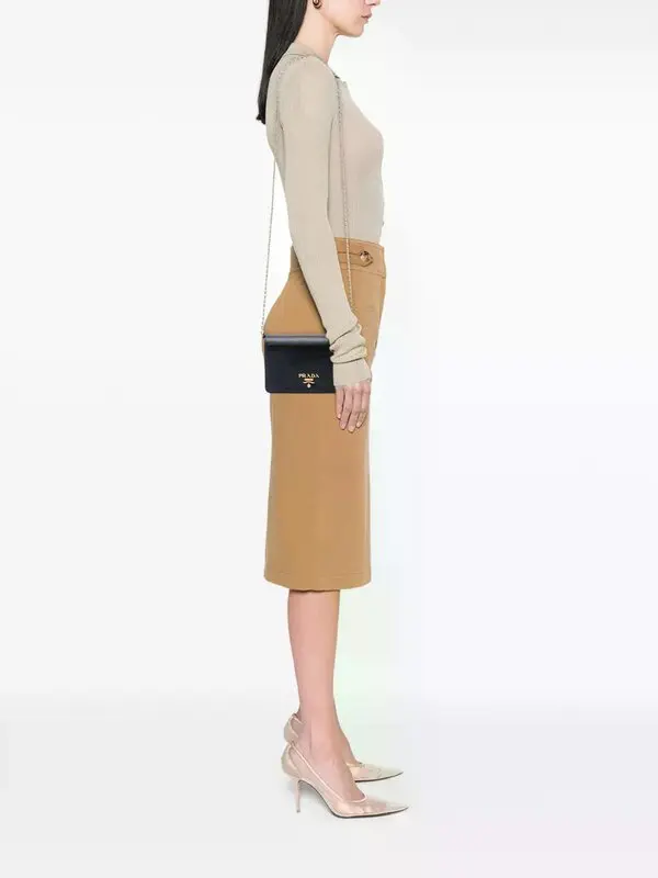 Prada 2010-2026 Saffiano Wallet On Chain Crossbody Bag