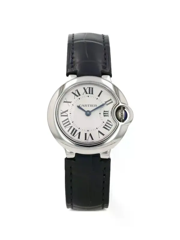 Cartier Ballon Bleu 28mm Watch With Cream Dial And Leather Strap - Neutrals