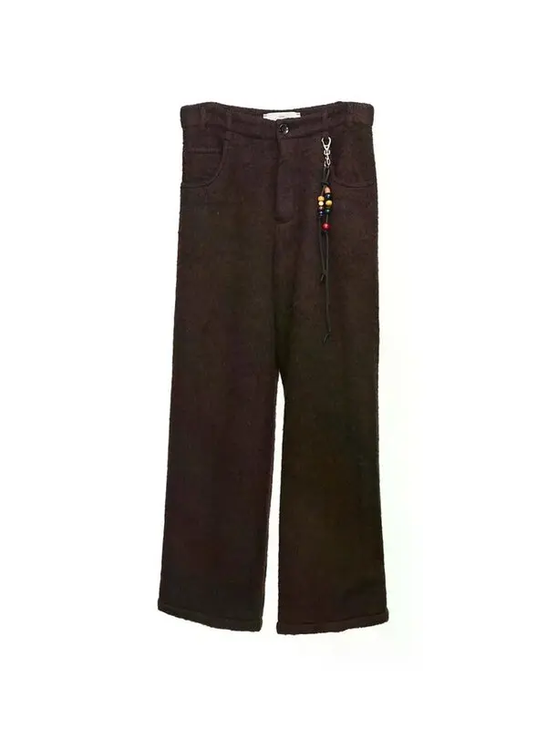 SONG FOR THE MUTE Wide-leg Brushed-finish Trousers - Brown