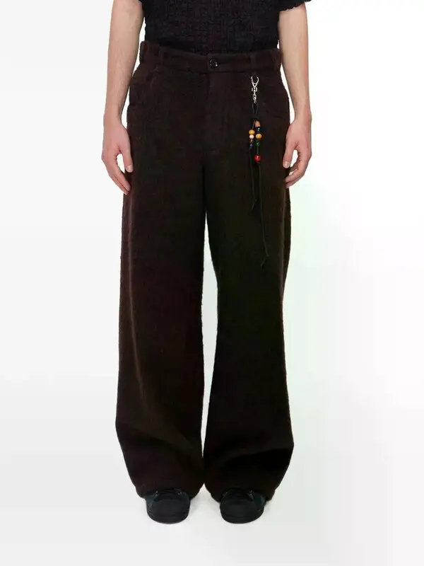 SONG FOR THE MUTE Wide-leg Brushed-finish Trousers