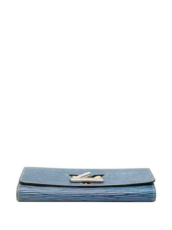 LOUIS VUITTON 2015 Epi Denim Twist Wallet Long Wallets