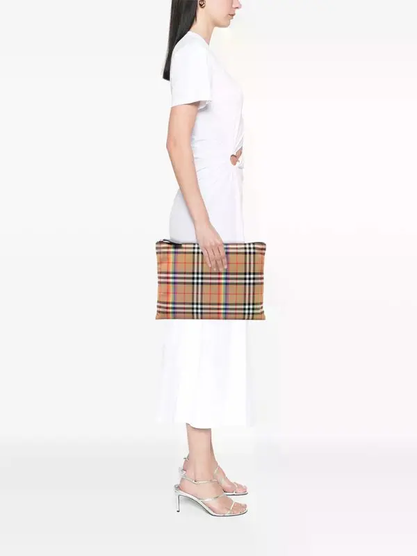 Burberry House Check Canvas Rainbow Clutch Bag