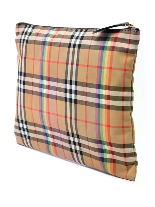 Burberry House Check Canvas Rainbow Clutch Bag
