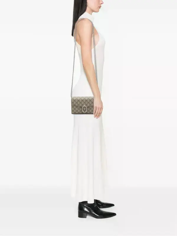 Gucci 2016-2026 Gg Supreme Dionysus Wallet On Chain Crossbody Bag - Neutrals