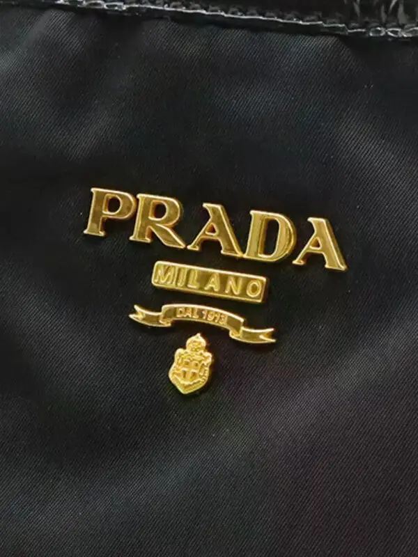 Prada 2010-2026 Patent Trimmed Tessuto Tote Bag