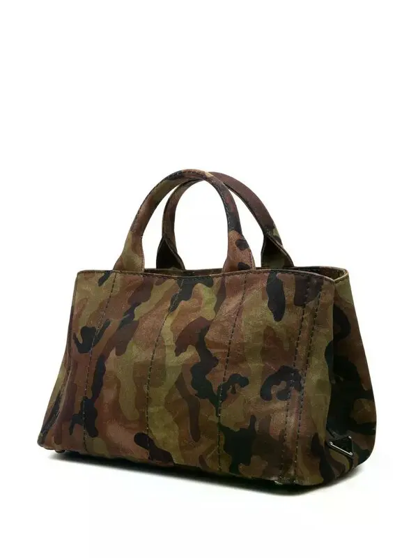 Prada 2013-2026 Canvas Canapa Logo Camouflage Tote Satchel