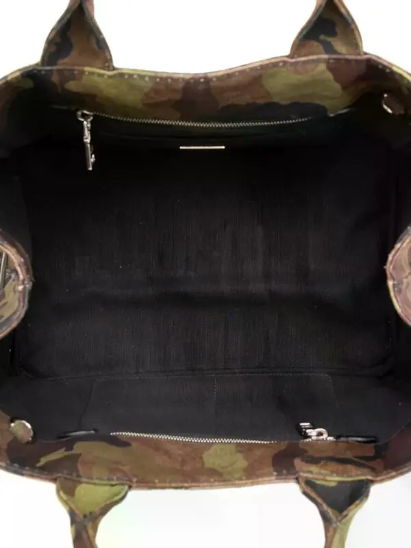 Prada 2013-2026 Canvas Canapa Logo Camouflage Tote Satchel