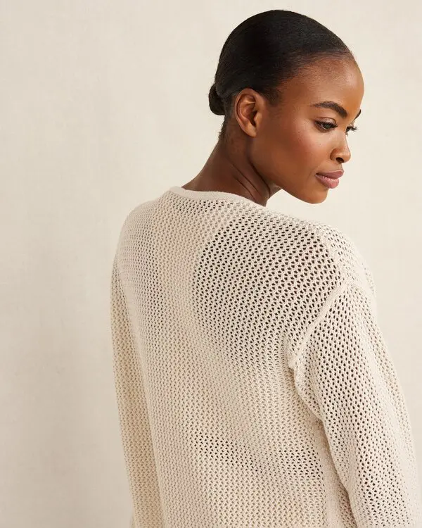 HAVEN WELL WITHIN Organic Cotton Open Stitch Relaxed Cardigan