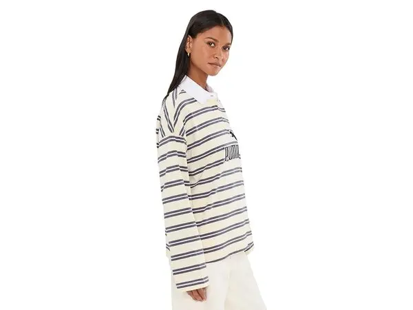 PUMA Essentials Elevated No.1 Logo Oversized Striped Rugby Polo